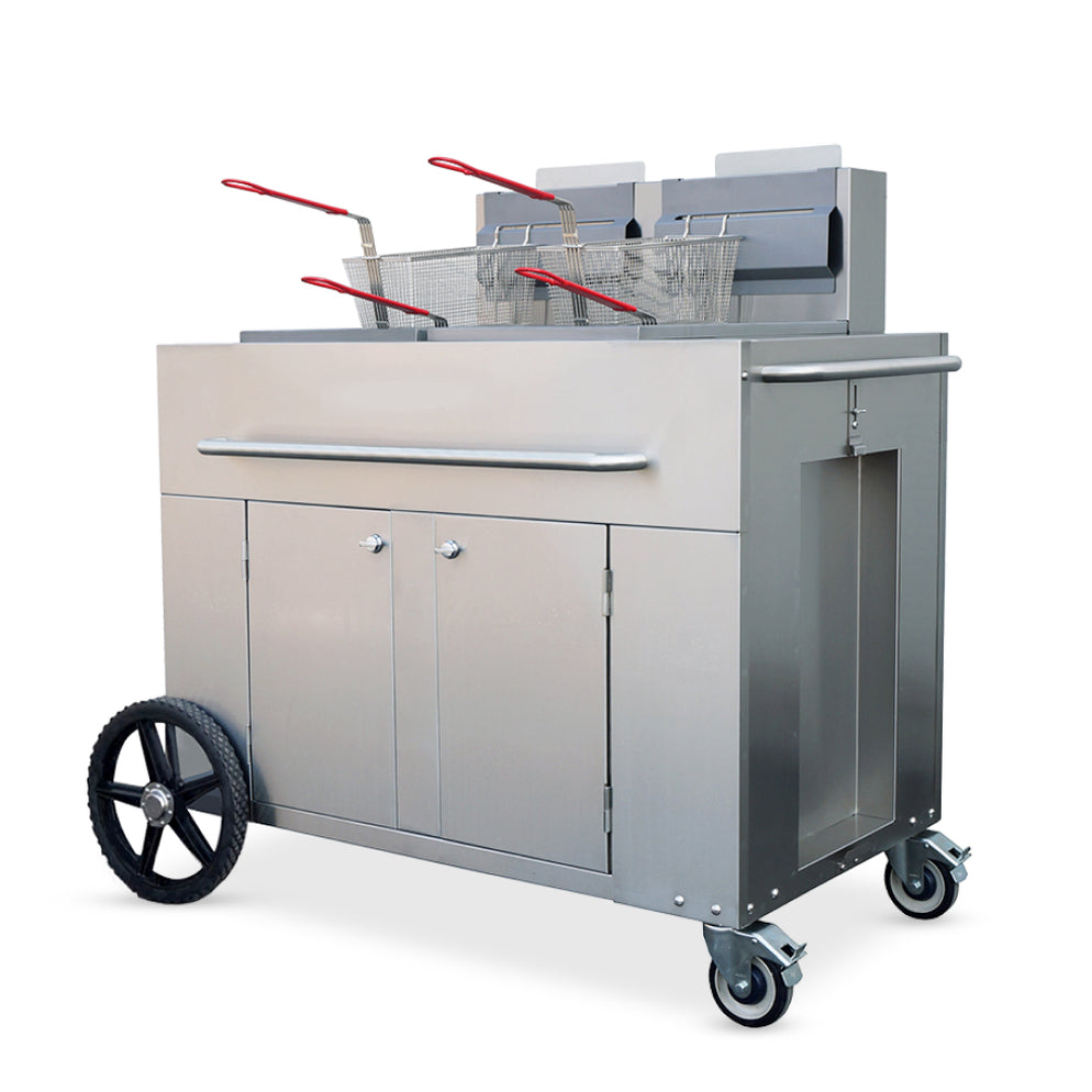 Nella 40 Lb. Portable Outdoor Double Tank Propane Fryer With 4 Fry Bas ...