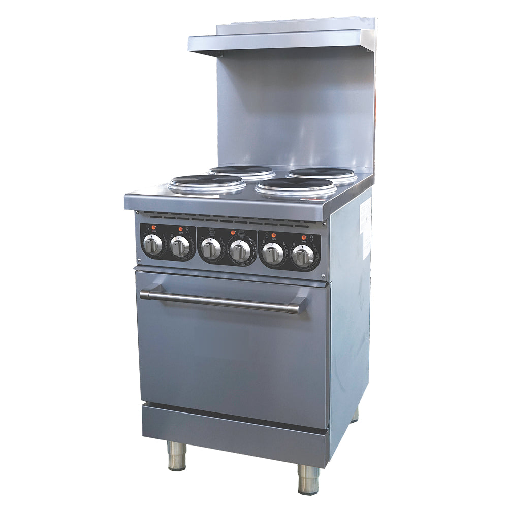 Nella 24" Electric 4-Burner Commercial Range Oven - 208V - 48553 ...