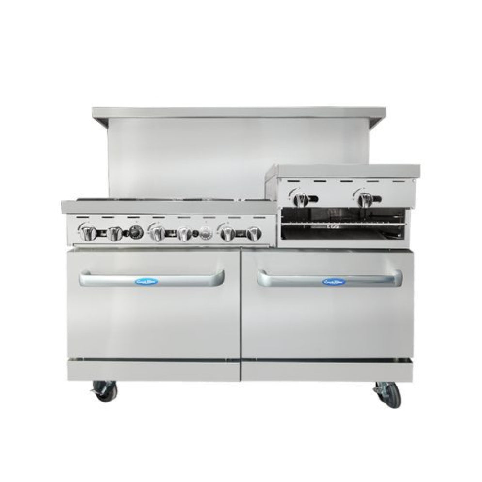 Atosa AGR-6B-24RGB 60" 6-Burner Range with 24" Raised Griddle / Broile ...