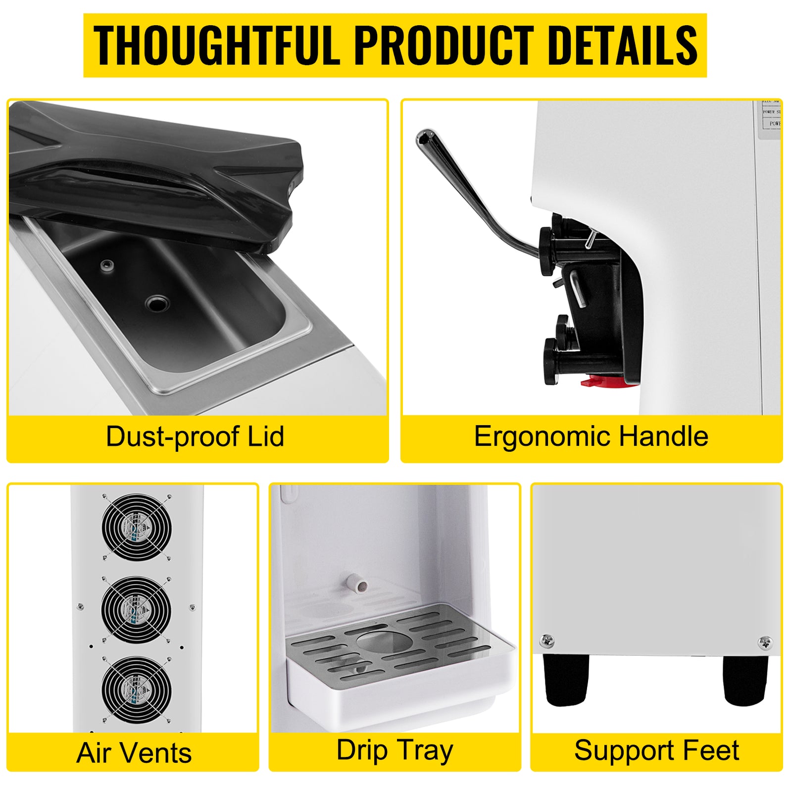 Nella 4.5L Commercial Countertop Soft Ice Cream Machine - 110V, 10-15L ...