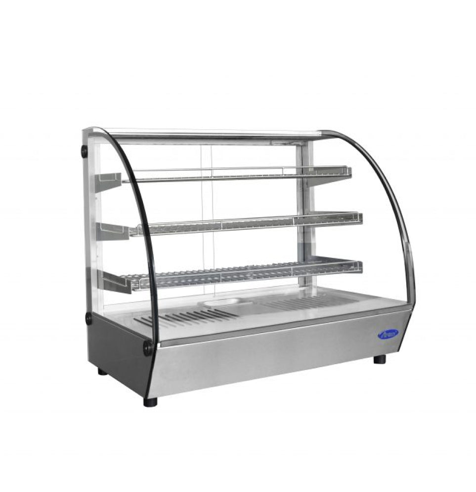 Atosa CHDC-44 27" Curve Glass Countertop Heated Display Case - 4.4 Cu ...