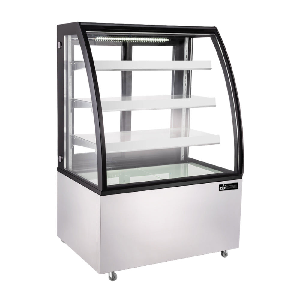 EFI CGCM-6156 60" Stainless Steel Curved Glass Refrigerated Floor Disp — Nella Online