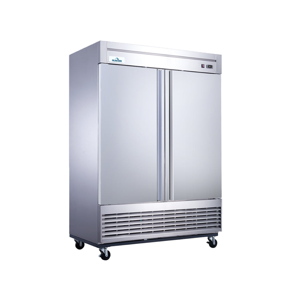 Glacier GF-2 55" Bottom Mount Solid 2-Door Reach-In Freezer — Nella Online