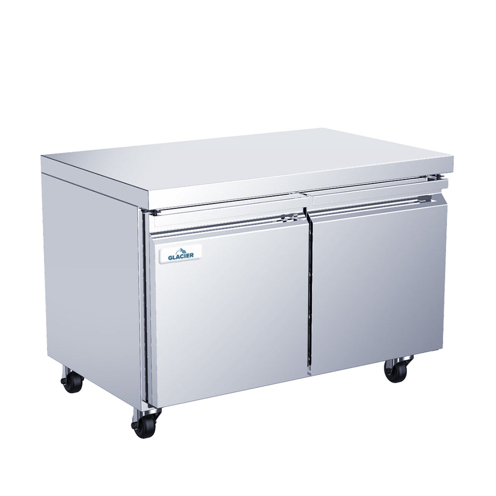 Glacier GUF-48 48" Solid 2-Door Undercounter Freezer — Nella Online