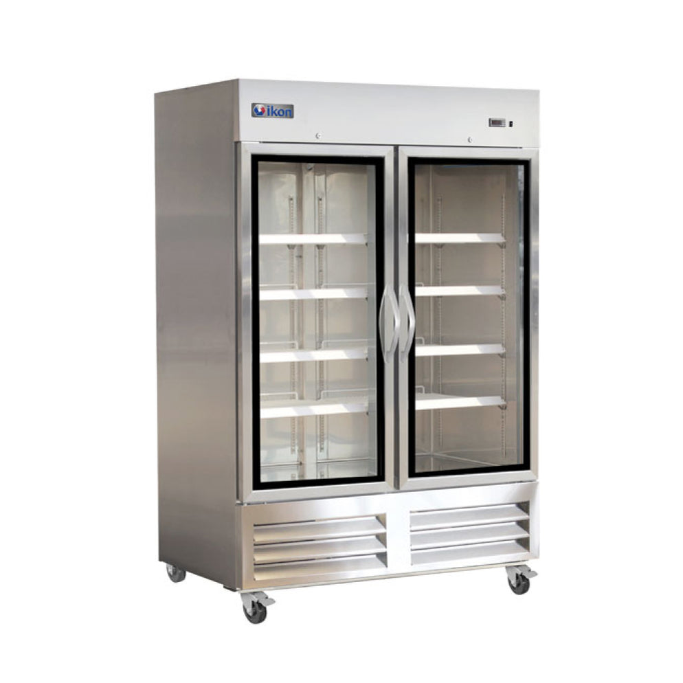 Ikon IB54RG 54" Bottom Mount Glass 2-Door Reach-In Refrigerator — Nella ...