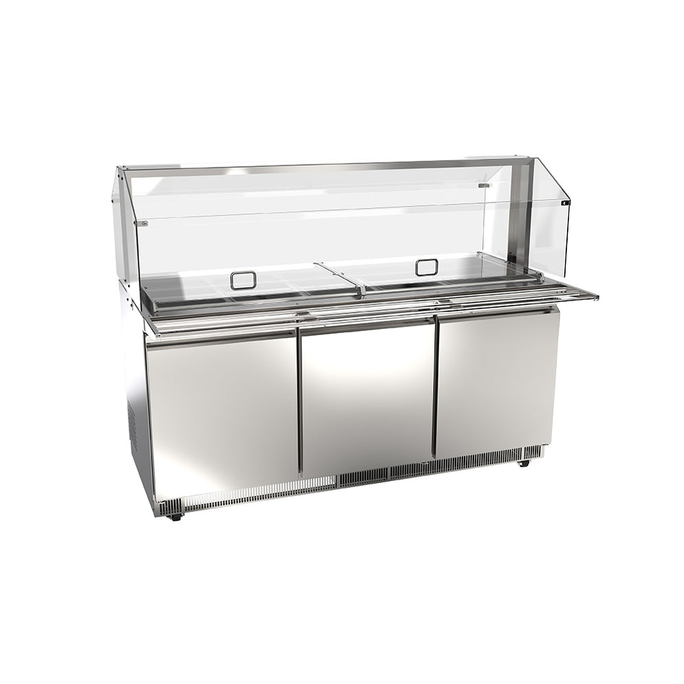 Nella 72" Refrigerated Salad Bar / Cold Food Table with Sneeze Guard ...