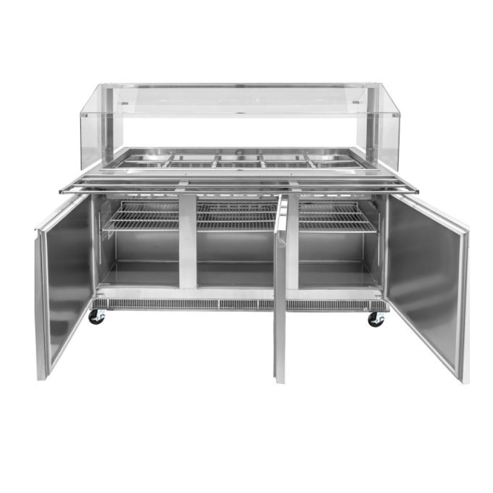Nella 72" Refrigerated Salad Bar / Cold Food Table with Sneeze Guard ...