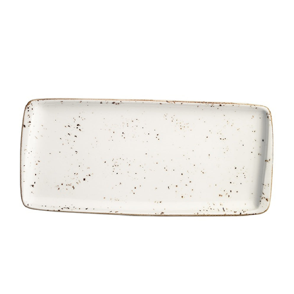 Bonna Grain 13.5" x 6.5" Moove Rectangular Porcelain Flat Plate - 12/C ...