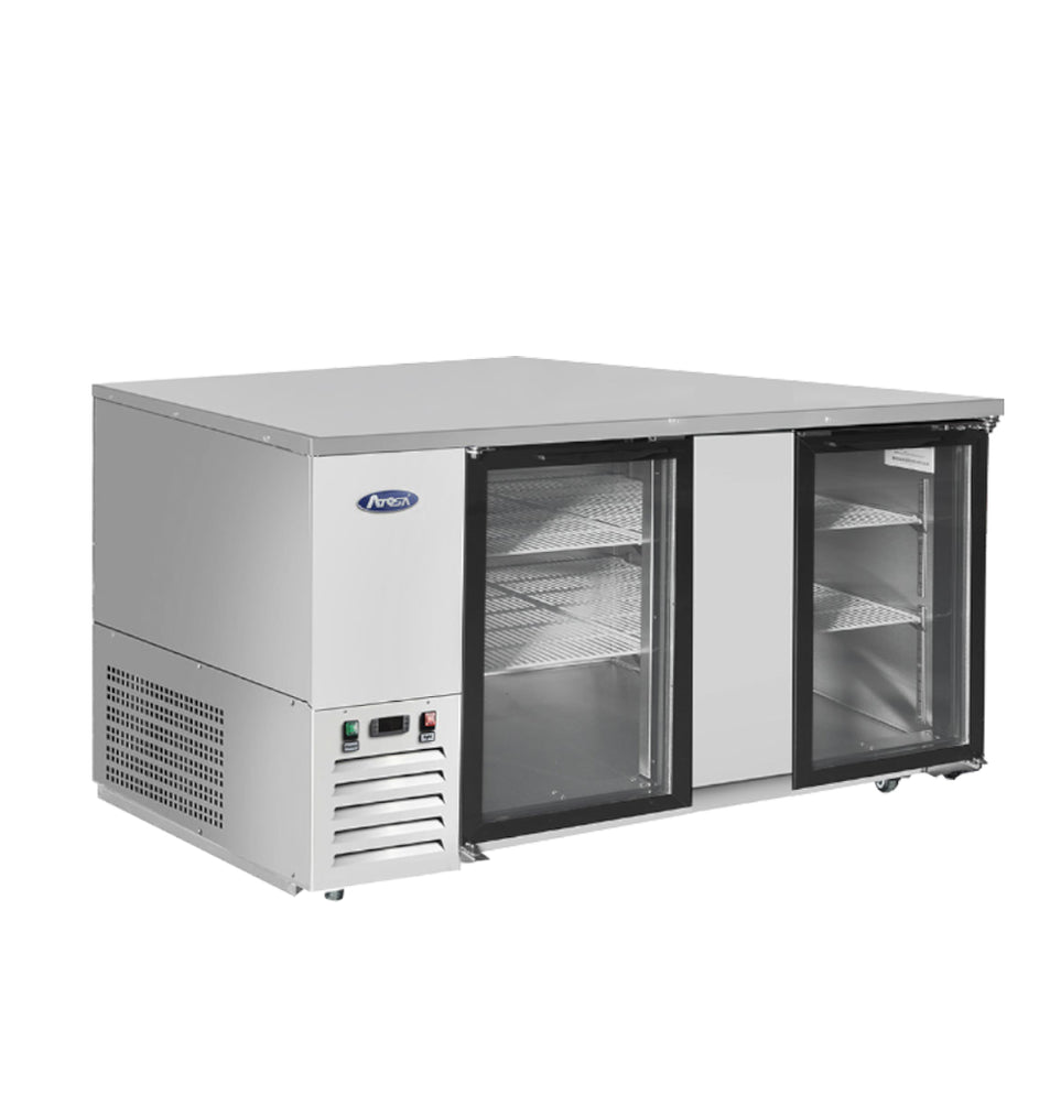 Atosa SBB69GGRAUS1 69" Glass 2-Door Shallow Depth Back Bar Cooler - 18 ...