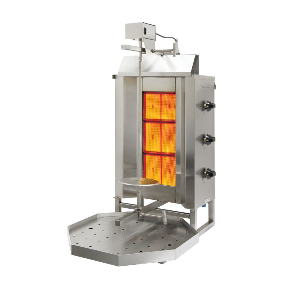 Potis GD4 154 Lb. Natural Gas 4-Burner Vertical Doner Kebab Machine ...