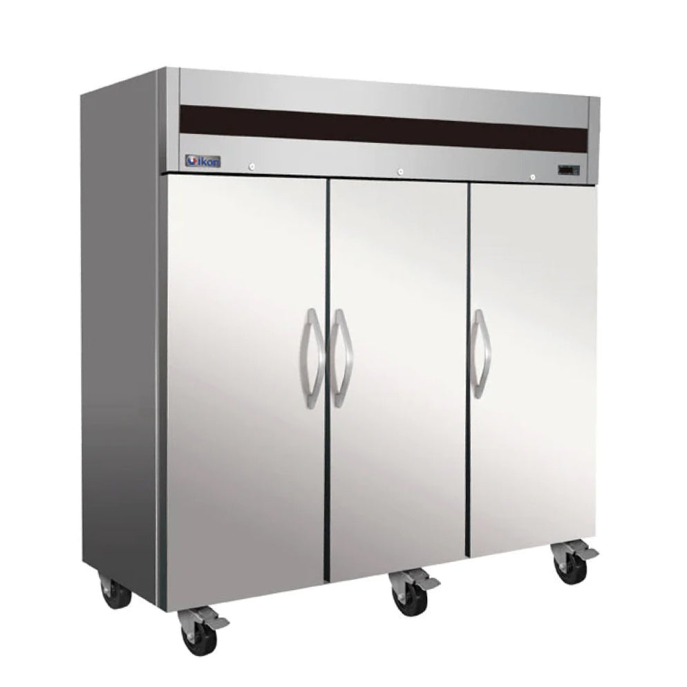 Ikon IT82R 81" Top Mount Solid 3-Door Reach-In Refrigerator — Nella Online