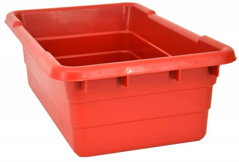 Winco PL-5G 21.25" x 15.38" Heavyweight Polypropylene Grey Bus Bin - 5 ...