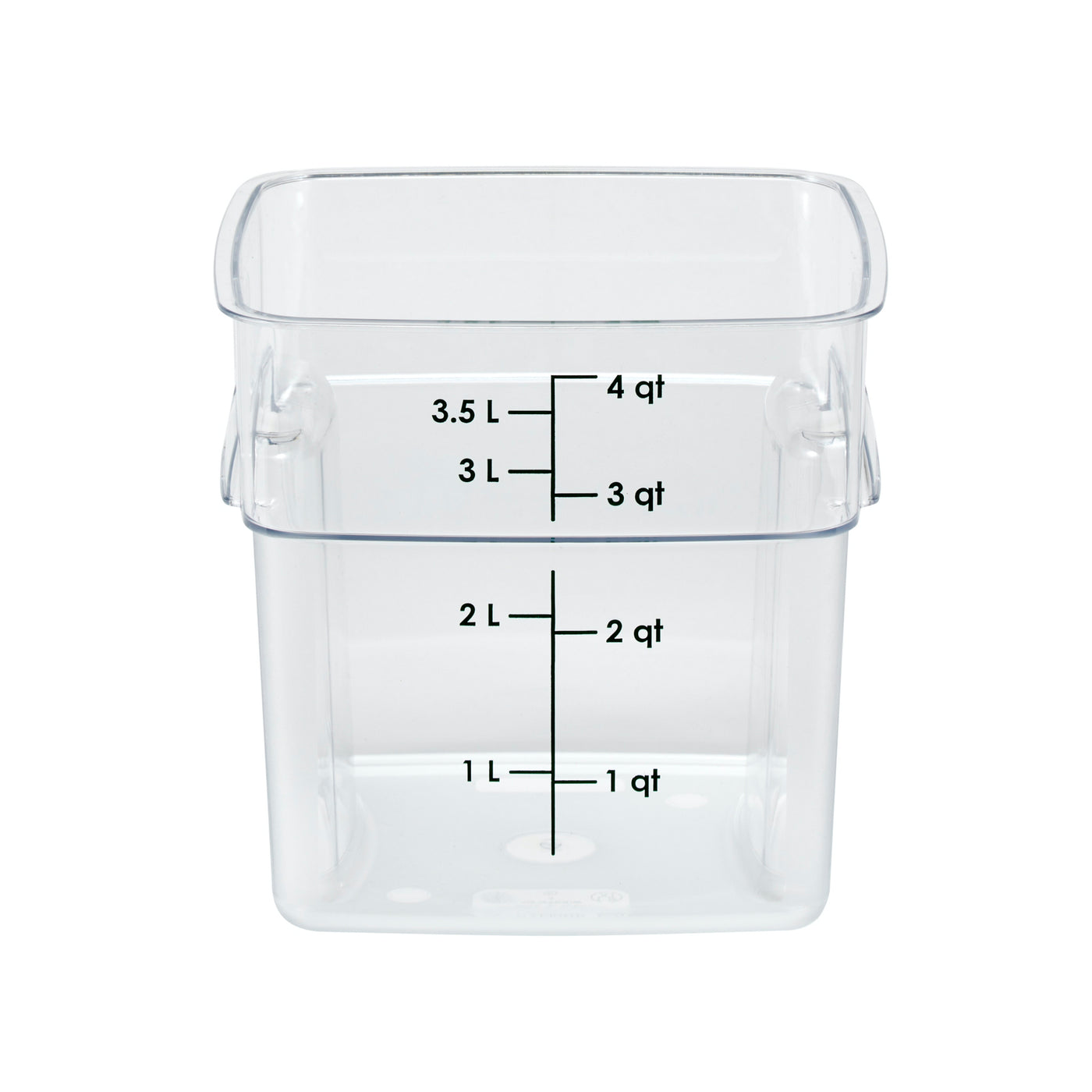 Cambro 4SFSPROCW135 Camsquares FreshPro 4 Qt. Clear Square Polycarbona — Nella Online