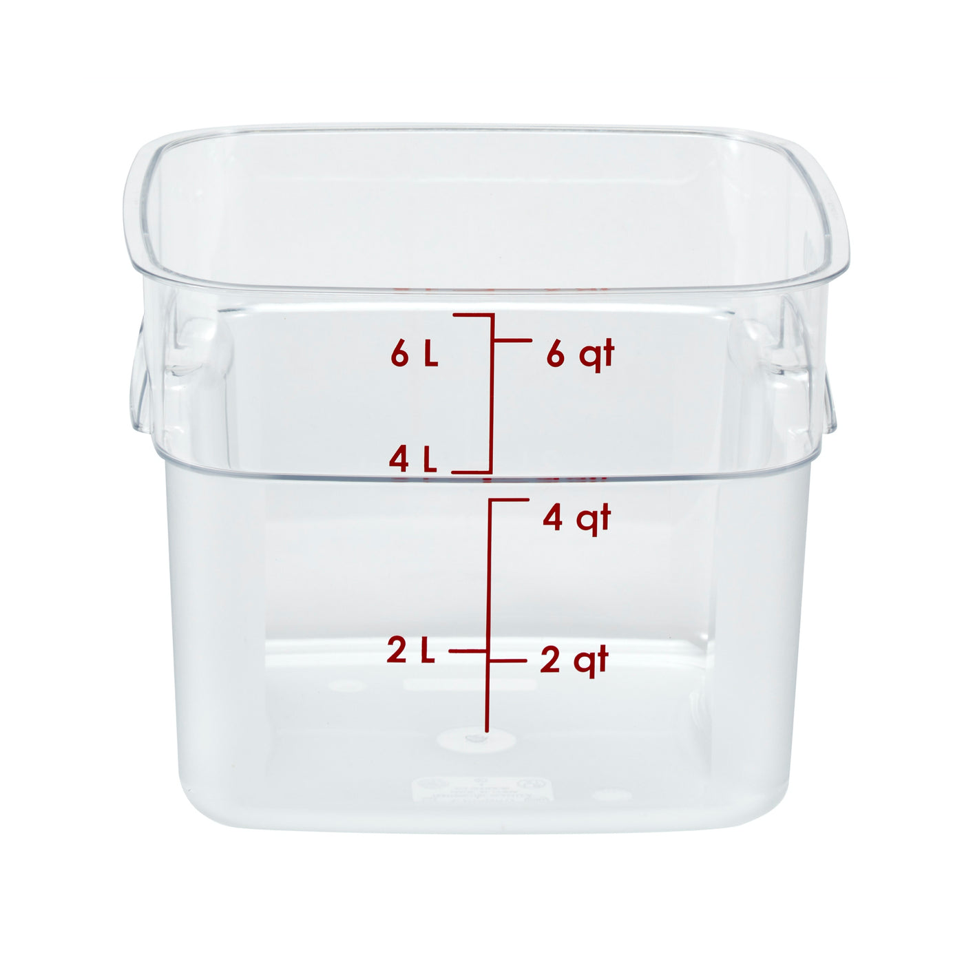 Cambro 6SFSPROCW135 Camsquares FreshPro 6 Qt. Clear Square Polycarbona ...