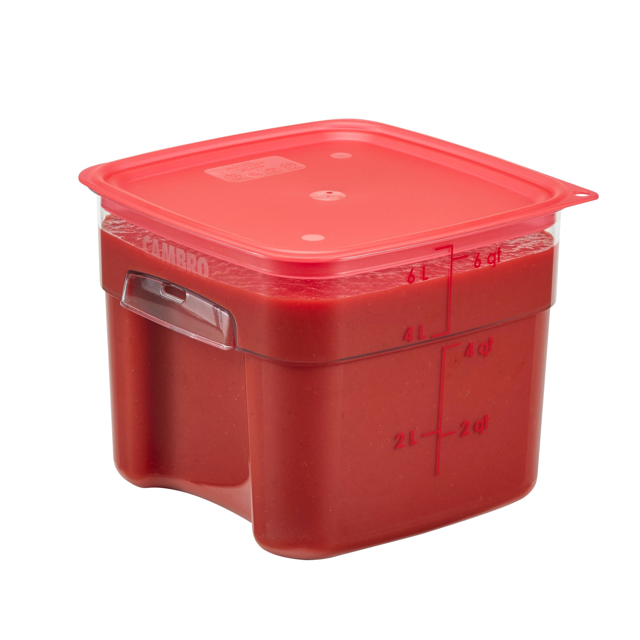 Cambro 6SFSPROCW135 Camsquares FreshPro 6 Qt. Clear Square Polycarbona — Nella Online