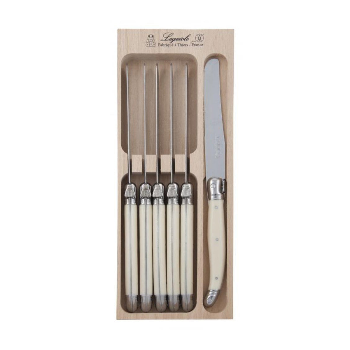 Laguiole By Andre Verdier Debutant 6-Piece Table Knife Set - Ivory ...
