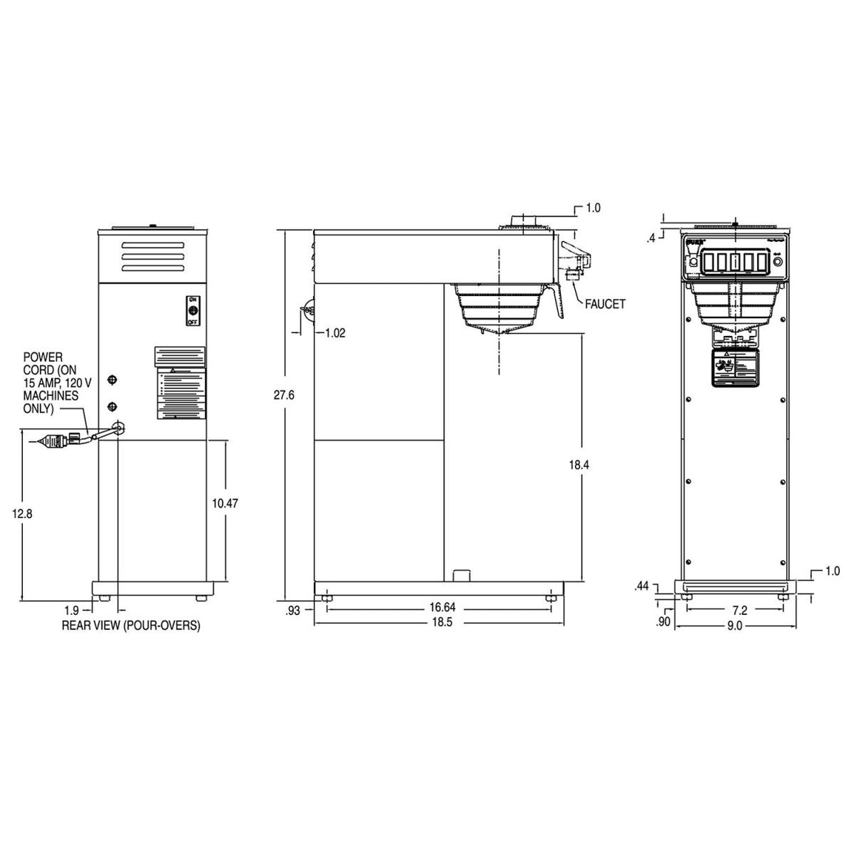 Bunn CW15-TS Thermal Server Dispensed Coffee Brewer - 23000.6000 ...
