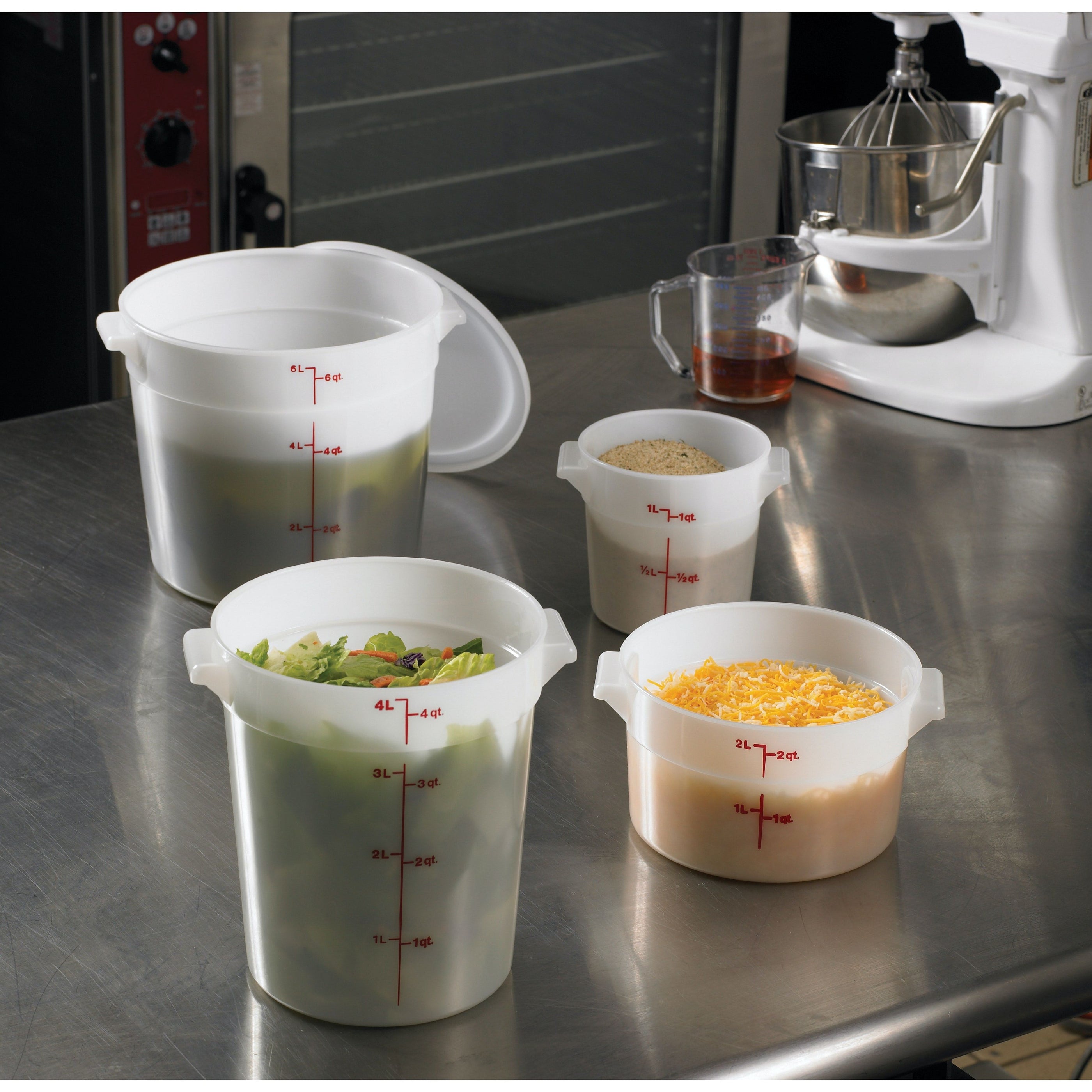 Cambro RFS12148 12 Qt. Poly Rounds White Food Storage Container — Nella ...