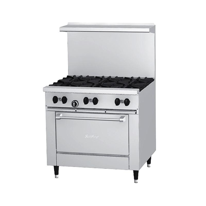 US Range U36-6S 36" Natural Gas 6-Burner Range With Storage Base - 192 ...