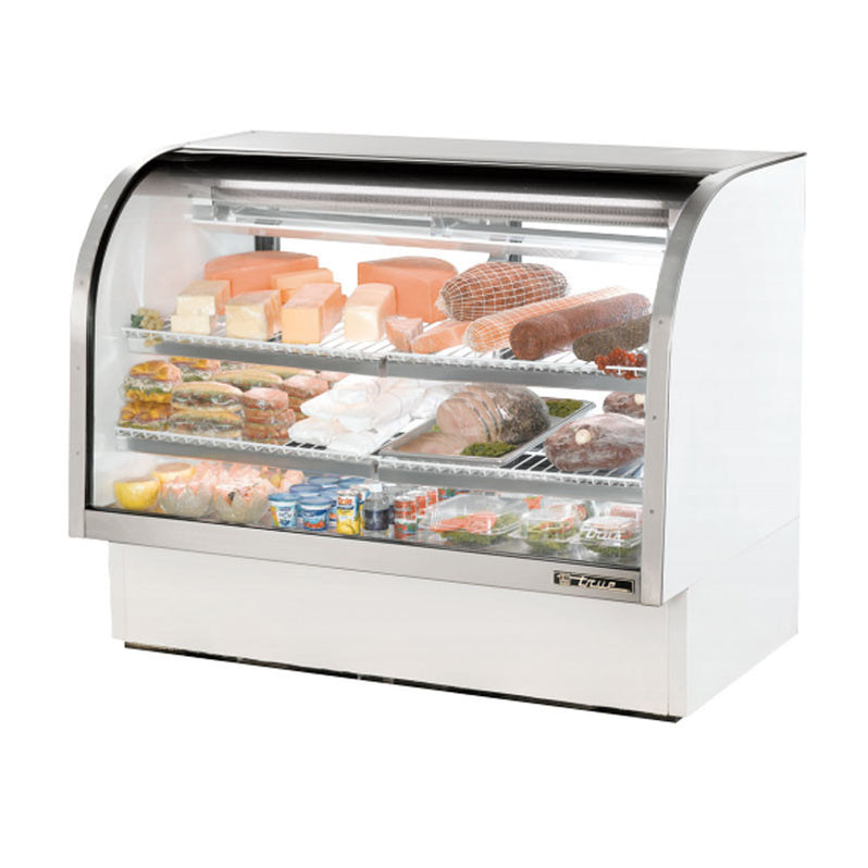 True TCGG-60-HC-LD 60" Curved Glass Display Case — Nella Online