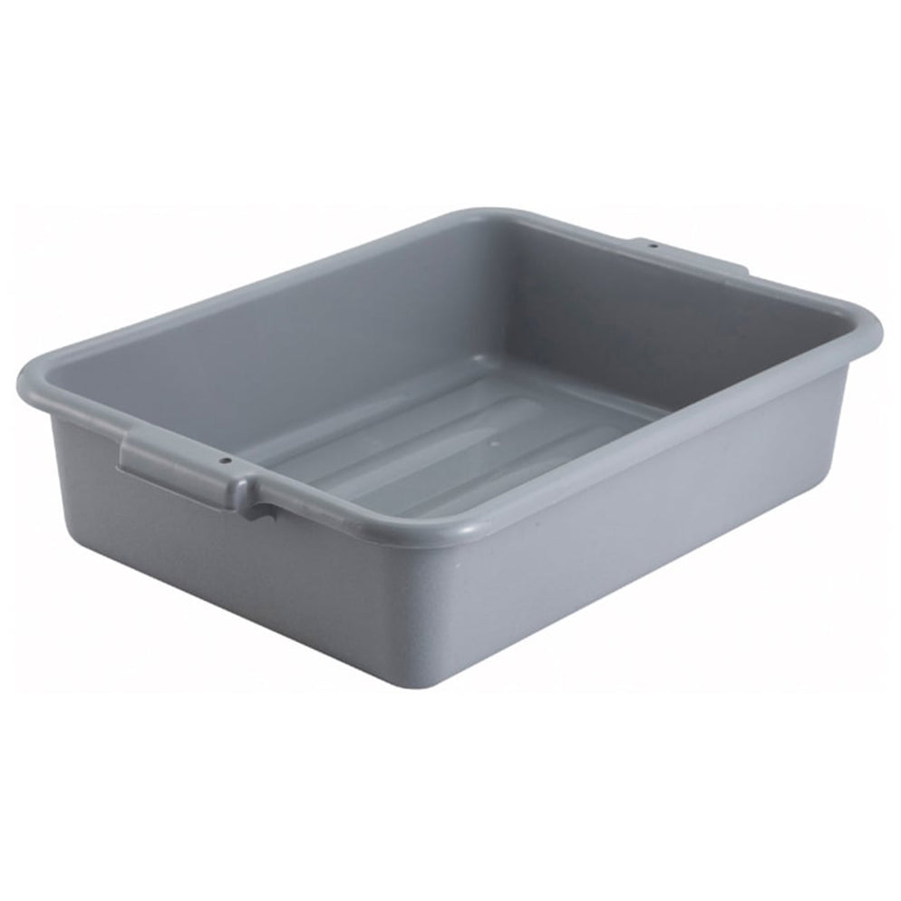 Winco PL-5G 21.25" x 15.38" Heavyweight Polypropylene Grey Bus Bin - 5 ...