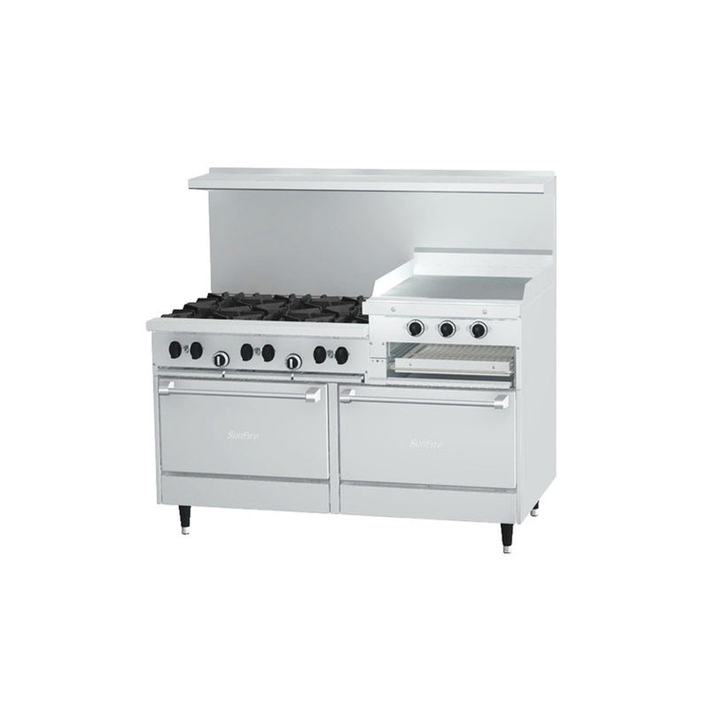 Vulcan SX60F-6B24G SX Series 60" Natural Gas 6-Burner Value Range With ...