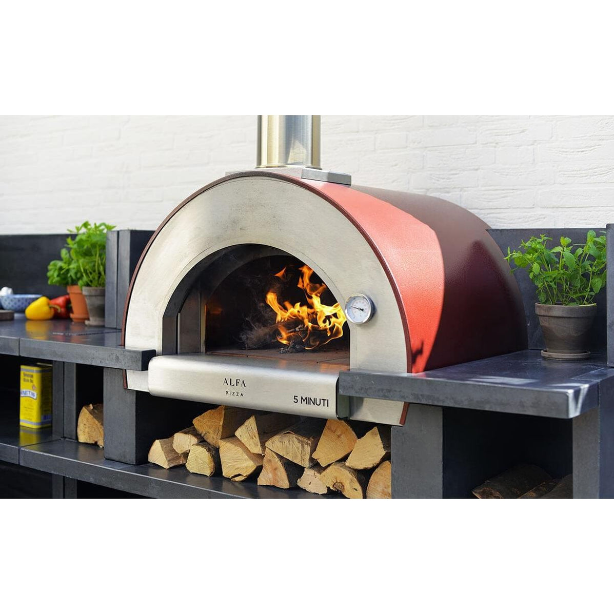 Alfa 5 MINUTI Countertop Wood Fired Pizza Oven - FX5MIN-LRAM-T — Nella ...