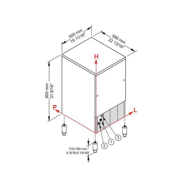 Brema CB249A HC AWS 15" Air Cooled Undercounter Regular Sized Cube Ice ...