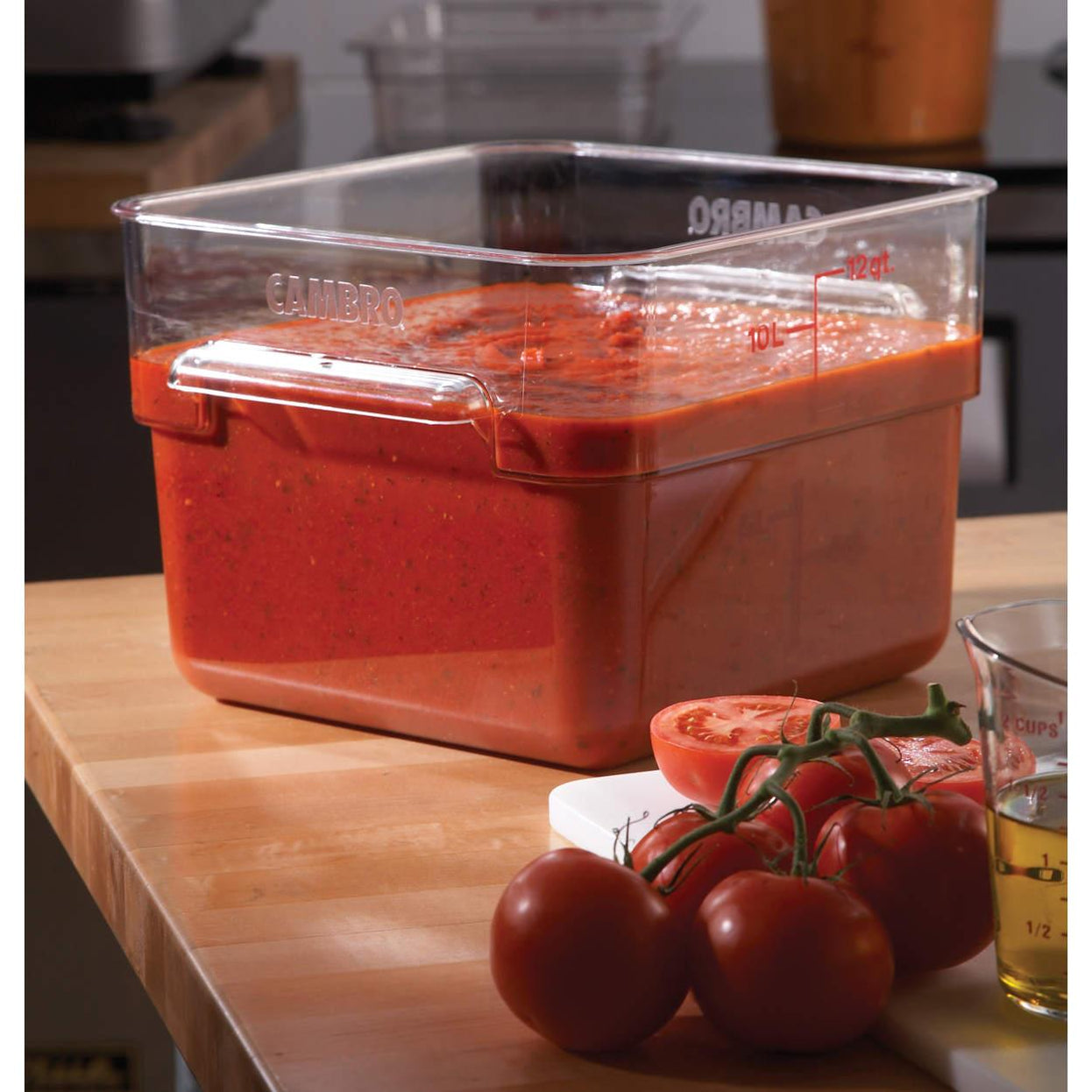 Cambro 8SFSCW135 Camwear 8 Qt. Clear Square Food Storage Container ...