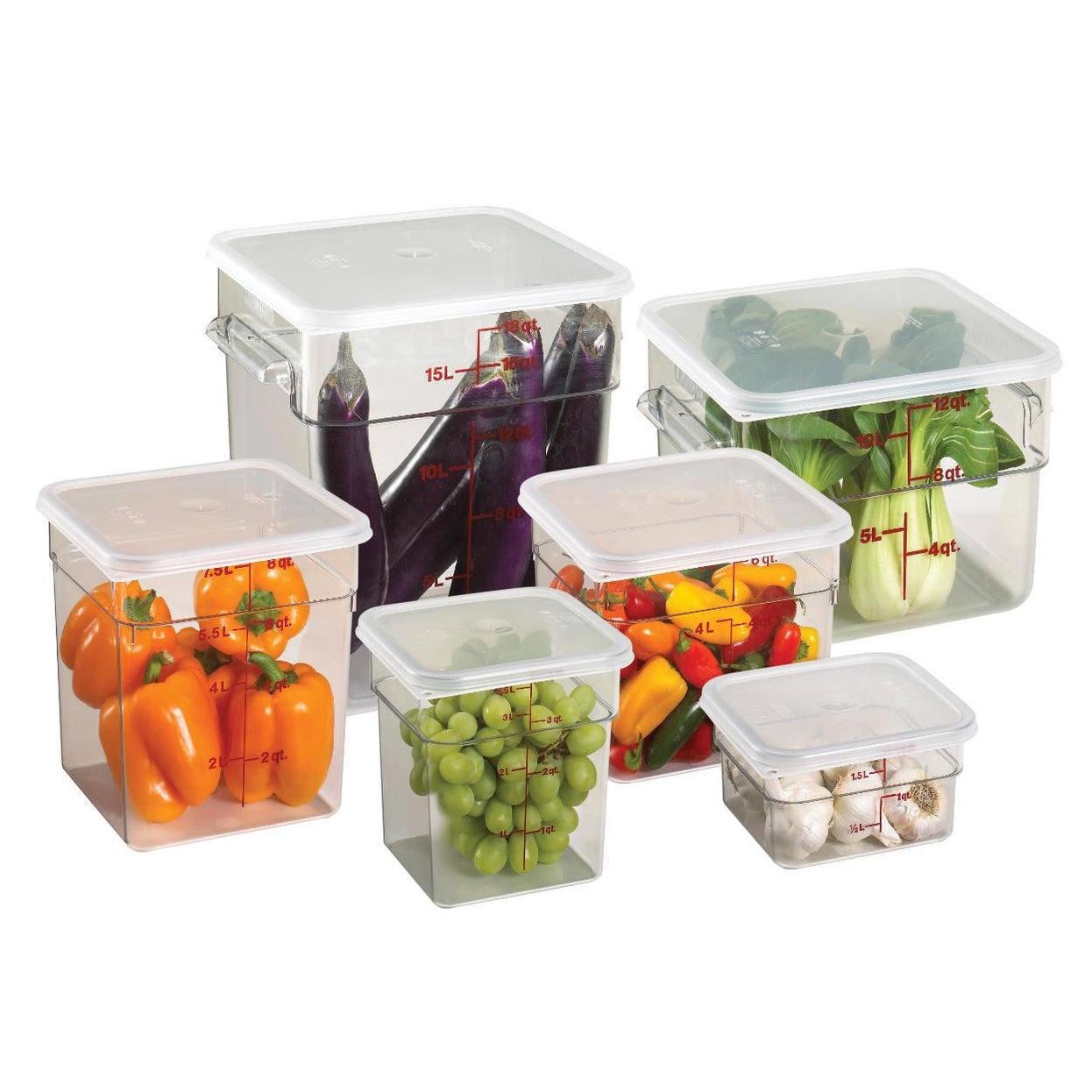 Cambro 8SFSCW135 Camwear 8 Qt. Clear Square Food Storage Container ...