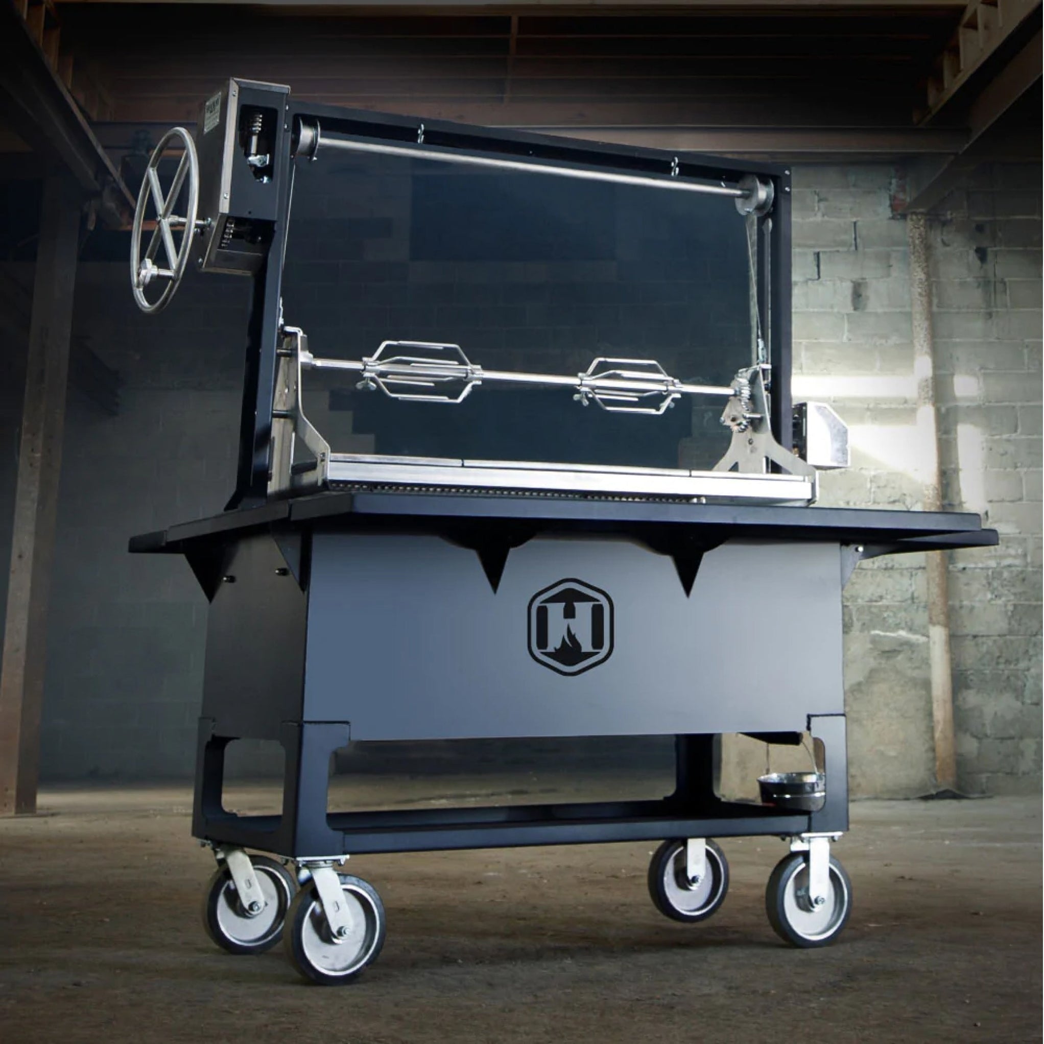 Hooray Grill Company 360 Ranch 36" Open Fire Grill with Rotisserie ...