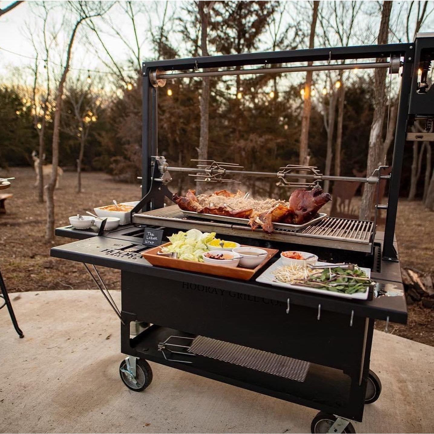Hooray Grill Company 360 Ranch 36" Open Fire Grill with Rotisserie ...