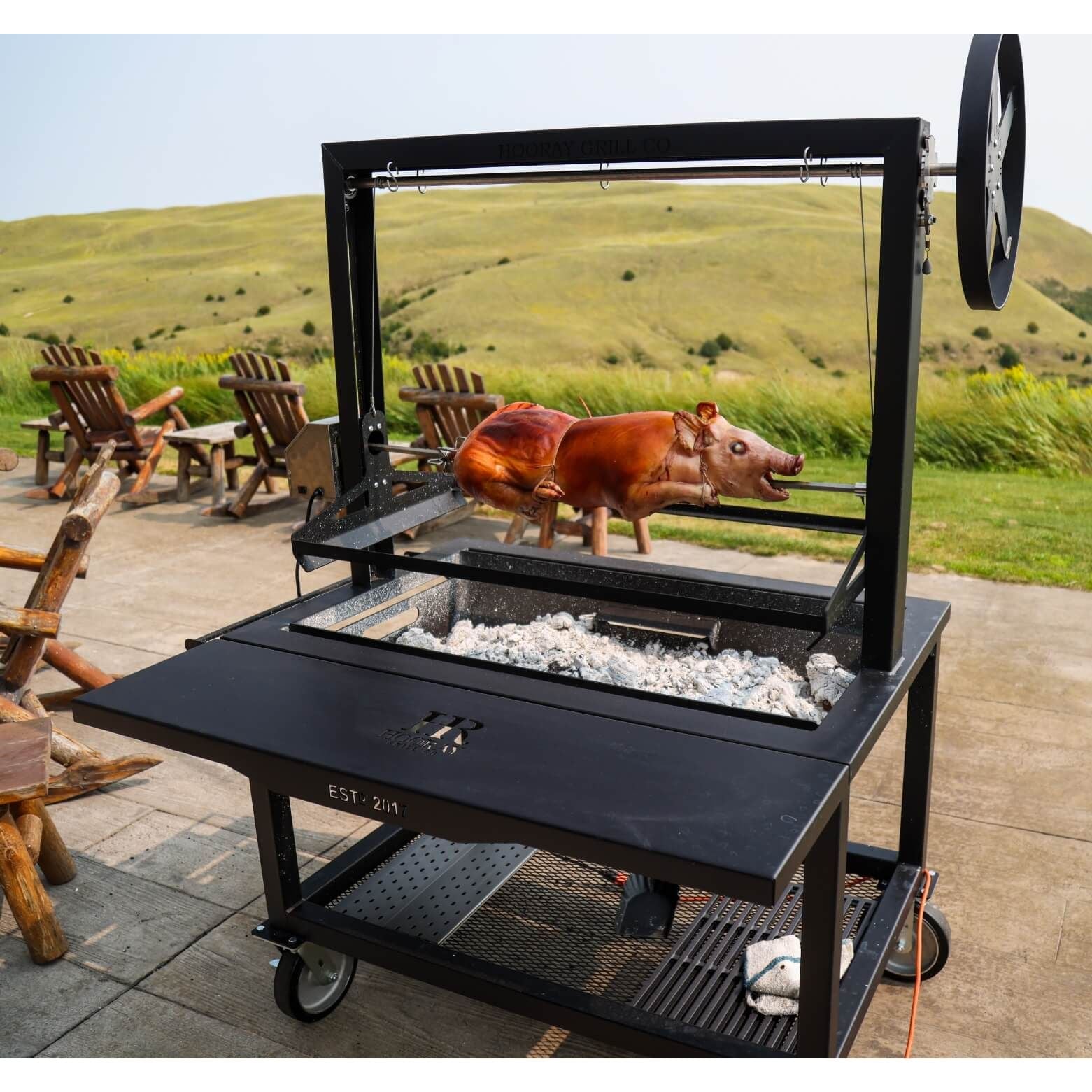 Hooray Grill Company 40" Open Fire Grill with Rotisserie — Nella Online