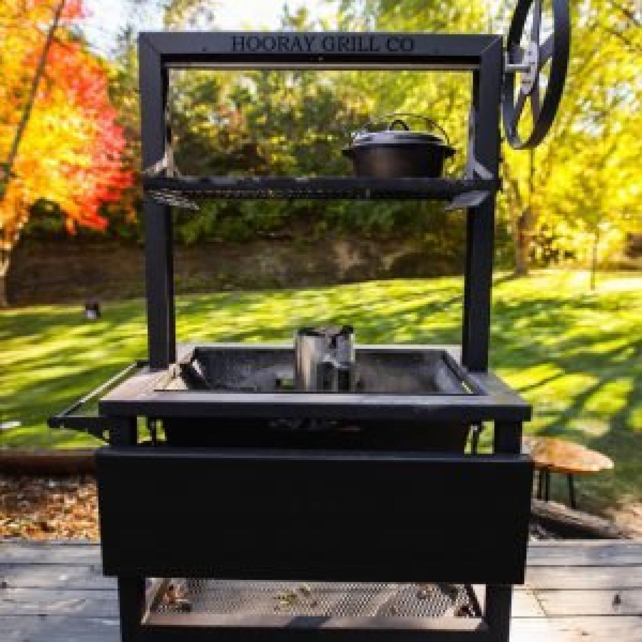 Hooray Grill Company 600 Ranch 60" Open Fire Grill with Rotisserie ...