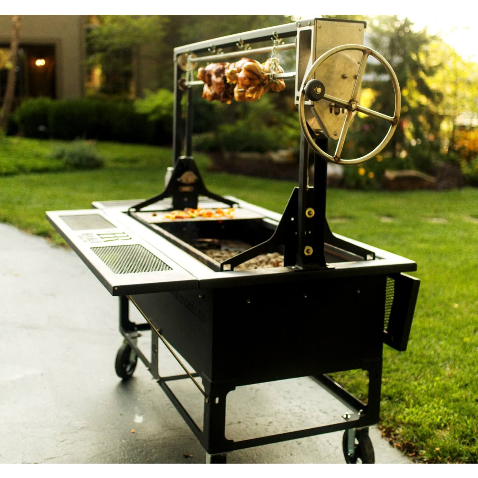 Hooray Grill Company 600 Ranch 60" Open Fire Grill with Rotisserie ...
