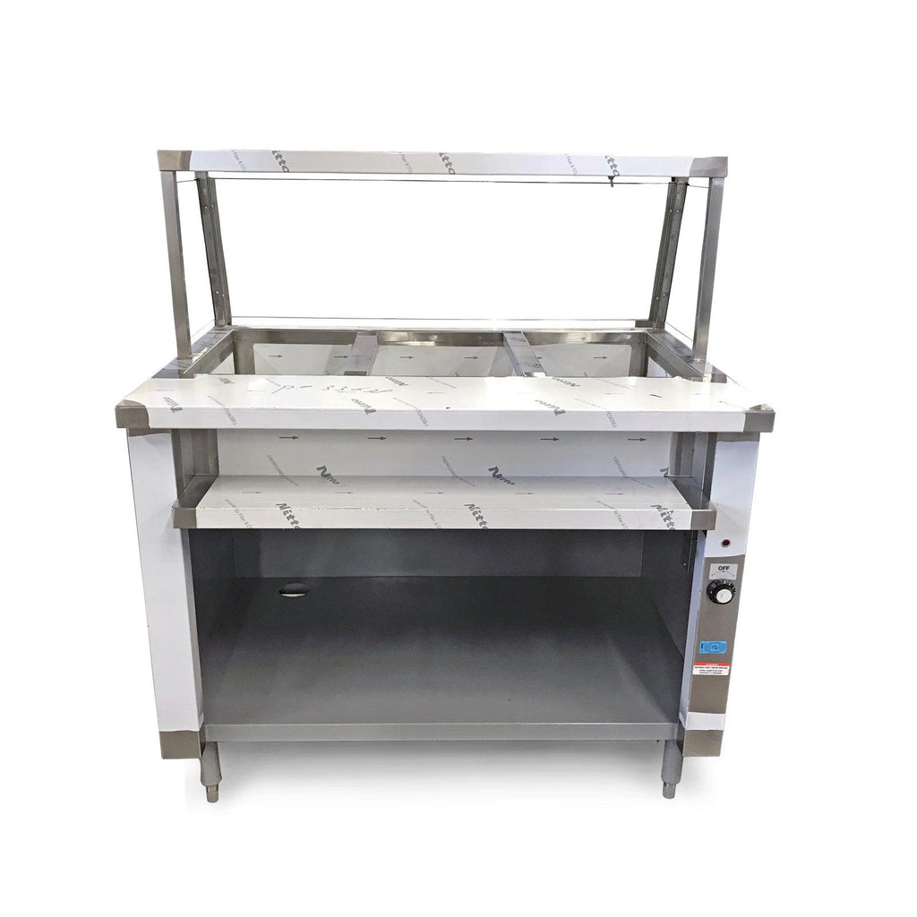 Nella 58" Electric Open Well Steam Table with 4-Pan Sized Tray, Cuttin ...