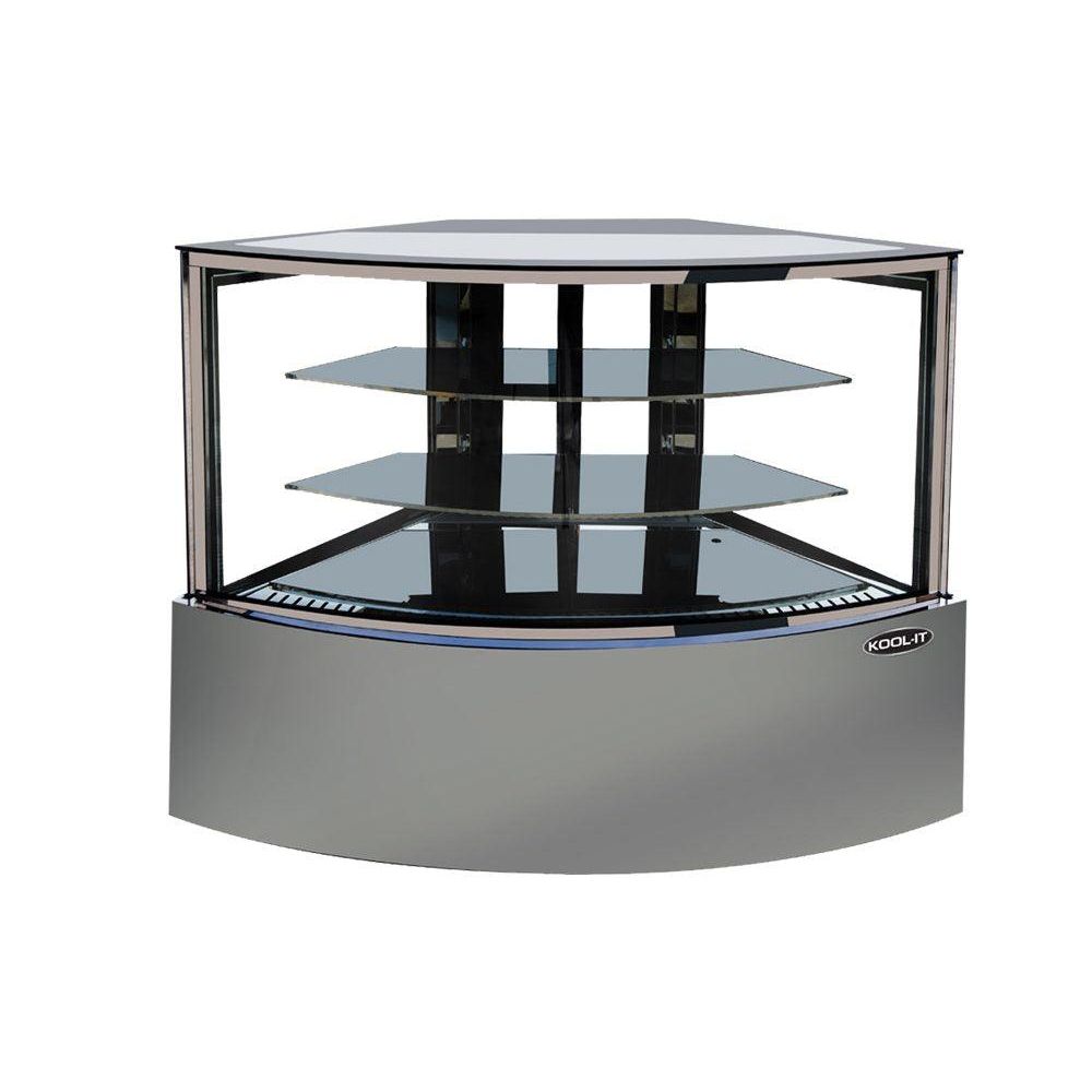 Kool-It KBF-60CD 60" Corner Glass Dry Display Case — Nella Online