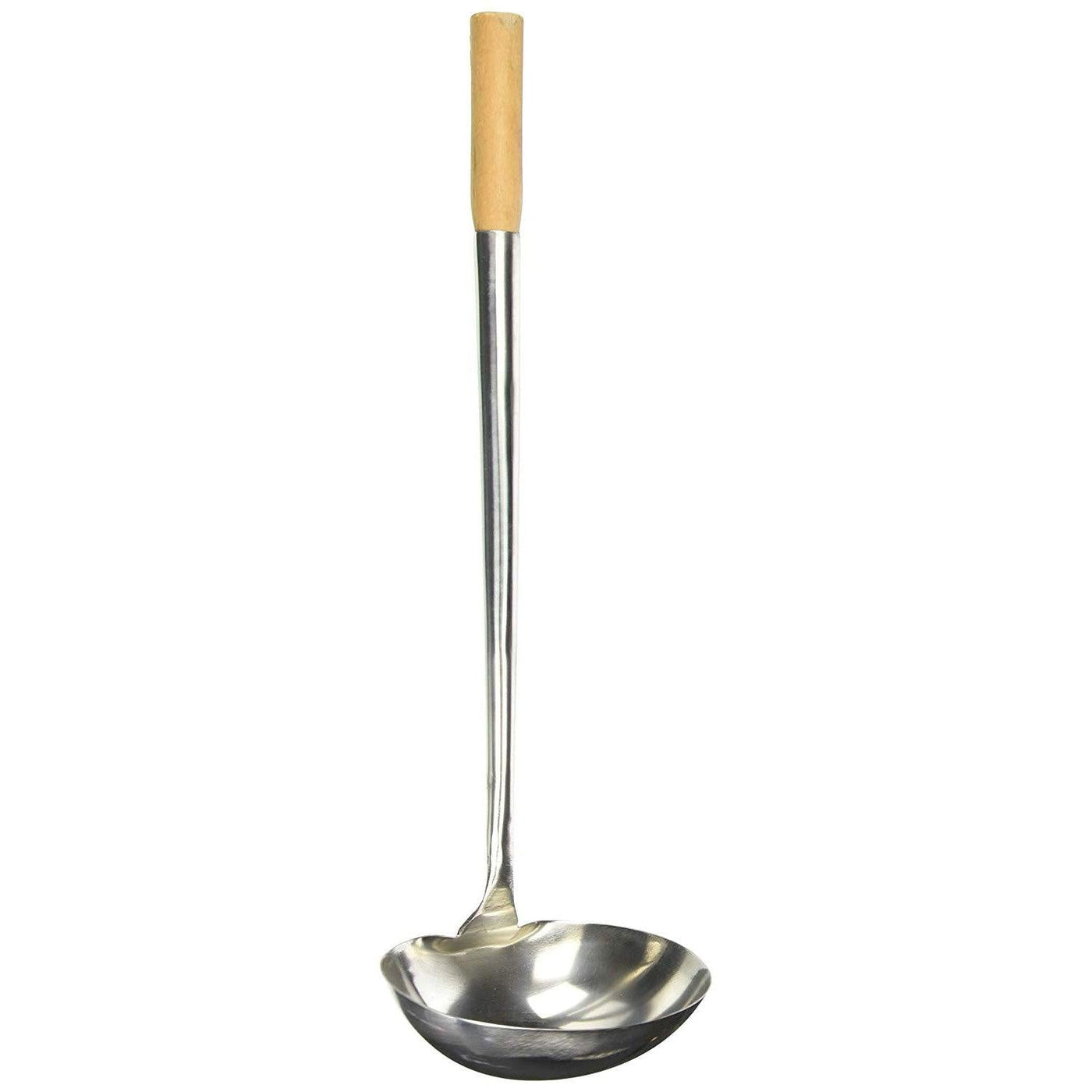 Magnum 5008 10 Oz. Stainless Steel Chinese Ladle with Round Wooden Han ...