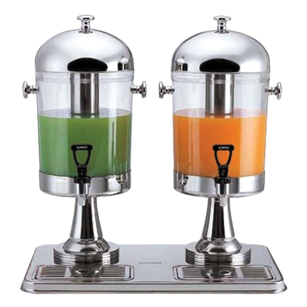 Choice 6 Gal. Beverage / Juice Double Dispenser with Black Plastic Sta ...
