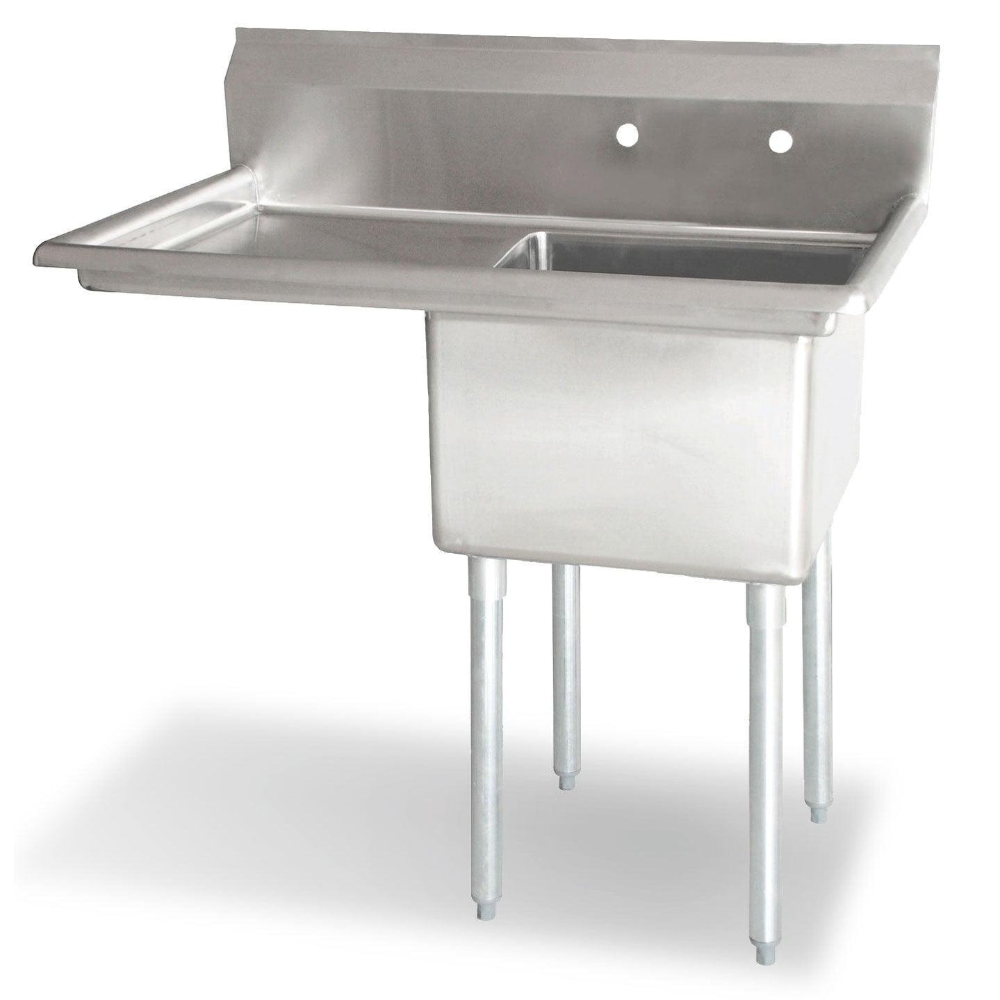 Nella 24"x24"x14" One Tub Sink with Centre Drain and No Drain Board ...