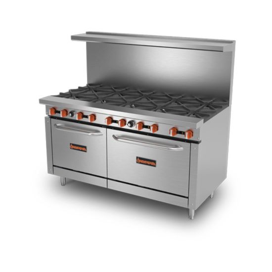 Sierra Range SR-10-60 60" Natural Gas 10-Burner Range With 2 Ovens - 3 ...