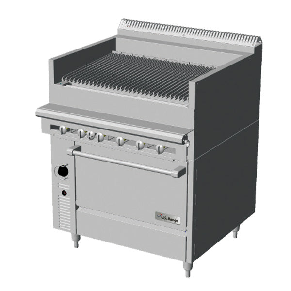 US Range C836-36A Cuisine Series 36" Radiant Gas Charbroiler With Oven ...